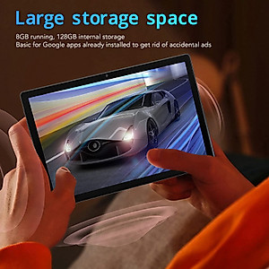 10.1in Tablet for Android, 5GWiFi Tablet 8GB RAM 128GB Storage, 8MP 16MP Dual Camera, Octa core CPU,1920x1200 IPS HD Display Screen,GPS FM WiFi BT, 7000mAh (Blue)