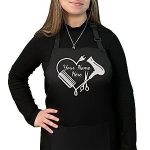 PLACE4PRINT Custom Embroidered hair stylist apron. Hair stylist apron. Hair stylist gift. Hairdresser apron. Personalized hair stylist apron. Beauty Salon aprons - Barber apron - Hair stylist gifts