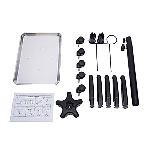 HuaShuani Salon Tray, Aluminum Salon Hair Tattoo Mobile Tray, Hair Tattoo Equipment Storage Tool Cart, Mobile Beauty Trolley, Height Adjustable, Silent Wheel (Silver)