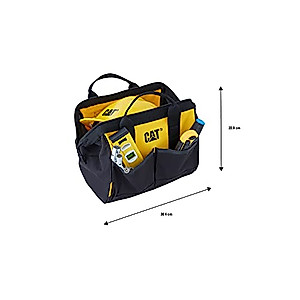 Caterpillar 12" Tool Bag, Zip Closure, Yellow and Black