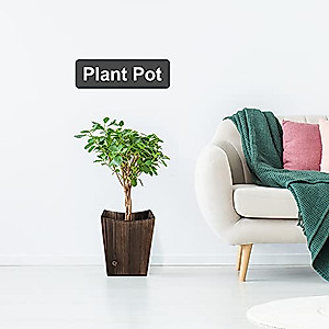 ETELI Wood Waste Basket Small Trash Can for Office Rectangular Trash Can Decorative with 2 Handles for Bathroom Bedroom Kitchen Hotel (Brown)