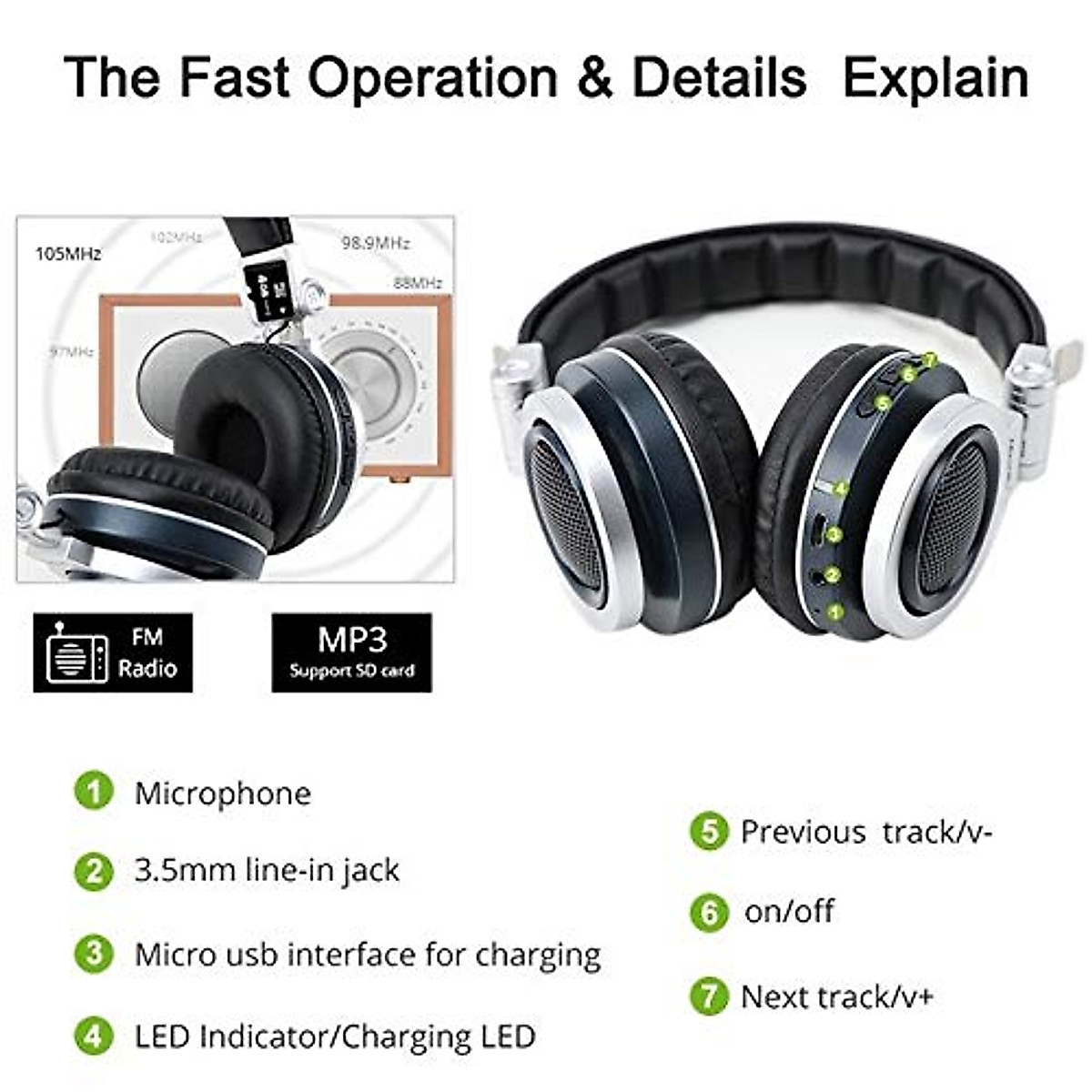 Hisonic HS1709 Open Back Wireless Stereo Bluetooth Noise Cancelling Headphones