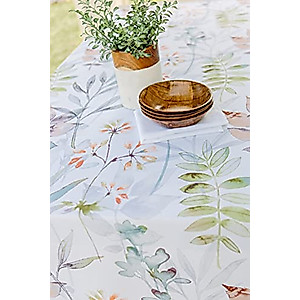 Benson Mills Indoor-Outdoor Spillproof Fabric Tablecloth for Spring/Summer/Party/Picnic (60" x 84" Rectangular, Botanica)