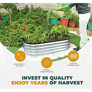 Utopia Home Galvanized Raised Garden Bed, 4ft x 2ft Lightweight Planter Boxes Outdoor with Easy Assembly, Large Garden Bed for Vegetables, Fruits, Flower