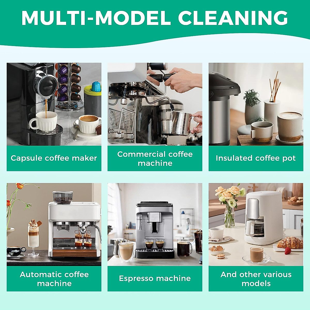 ROOAUG 120 Tabs Coffee Maker Cleaner,Espresso Machine Cleaning Tablets Compatible for all Coffee Machine Models-Cleaning Tablets for Coffee Machine