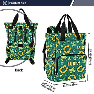 St Patricks Clover Diaper Bag Backpack for Baby Boys Girls Multifunction Baby Essentials Travel Tote with Stroller Straps & Bottle Storage Large Travel Diaper Backpack for Traveling Shopping Hiking