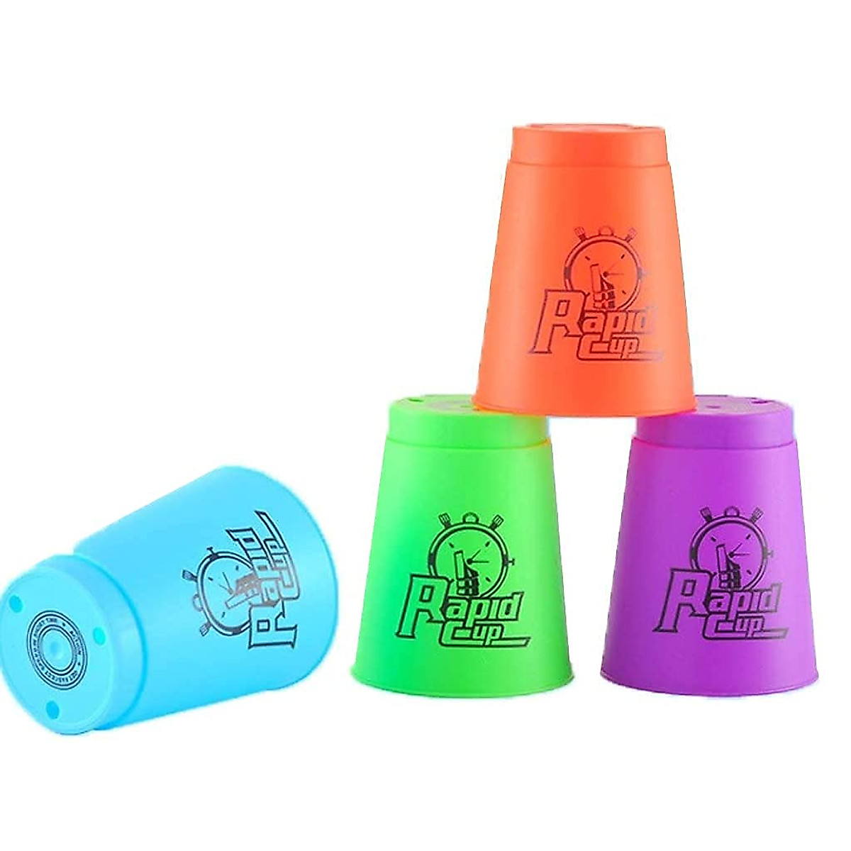 Tocypho 12 Pack Quick Stack Cups Set Plastic Sports Stacking Cups Training Game for Travel Party Challenge Competition (Blue)