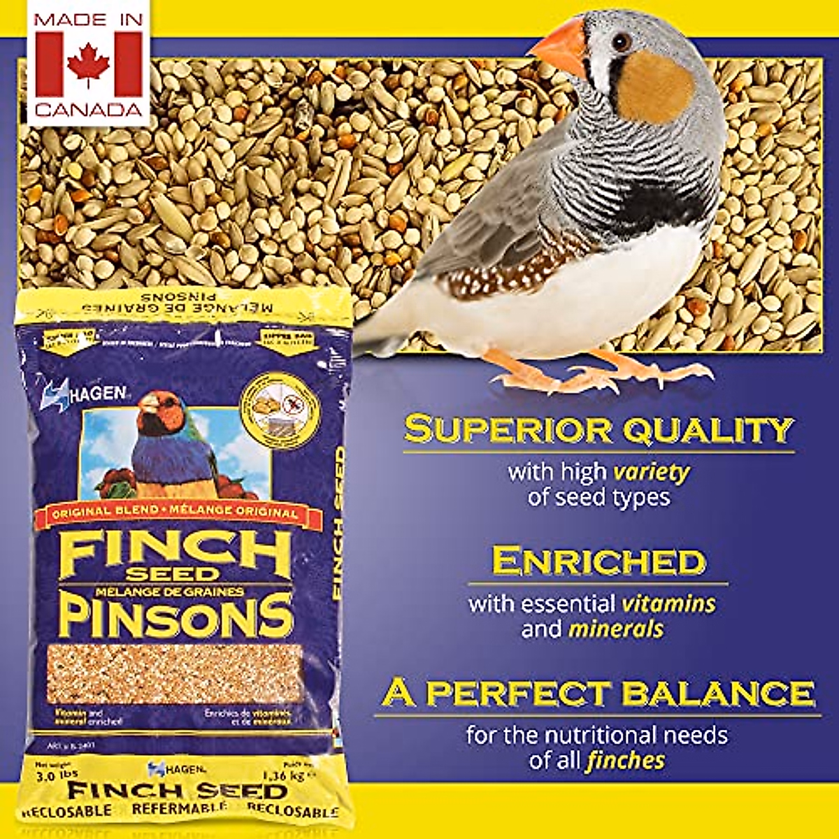 Hagen Finch Staple Vme Seed, 3-Pound