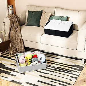 homsorout Trapezoid Storage Bins - Foldable Closet Organization, Fabric Storage Baskets for Shelves, Linen Closet Organizers and Storage for Toys, Clothes, 6 Packs (Blended)