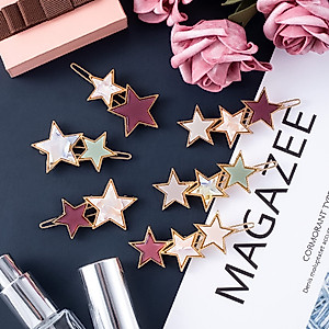 OIIKI Star Hair Accessories: 6pcs Elegant Metal Barrettes, Exquisite Hollow Geometric Hairpins for Women and Girls, Perfect for Hair Styling