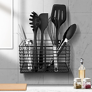 pelreame,kitchen utensil holder,utensil holder,kitchen utensil organizer,utensil organizer,cooking utensil holder,utensil holder for kitchen counter,utensil caddy,black utensil holder,Wall mountable
