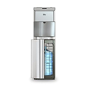 Brio Moderna CLBL720SC Self-Cleaning Bottom Load Water Cooler Dispenser for 3 & 5 Gallon Bottles – Room & Adjustable Hot & Cold, Child Lock, Electronic Display, Silver Stainless Steel