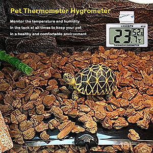 GXSTWU Reptile Hygrometer Thermometer LCD Display Digital Reptile Tank Hygrometer Thermometer with Hook Temperature Humidity Meter Gauge for Reptile Tanks, Terrariums, Vivarium (2 Packs)
