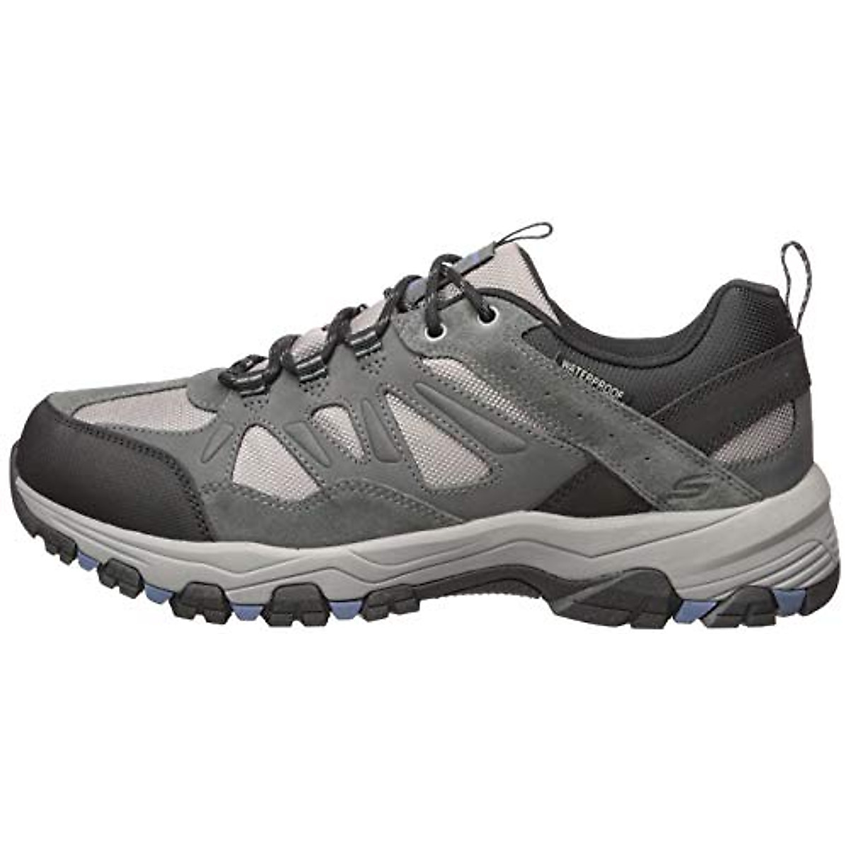 Skechers Men's Selmen-Enago Trail Oxford Hiking Shoe, Grey, 9.5 Extra Wide US