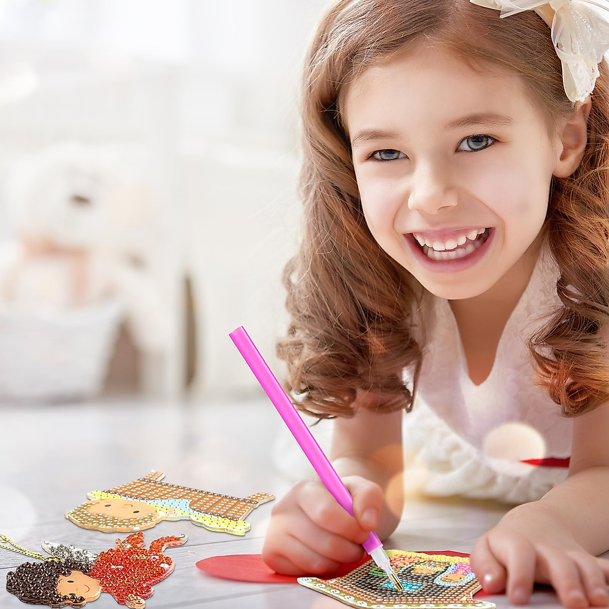 Remuuly 15 Pcs Christmas Nativity Scene Diamond Painting Keychain Christmas Hanging Ornaments 5D DIY Diamond Painting Decor Diamond Art Ornaments for Xmas Gift Holiday Craft