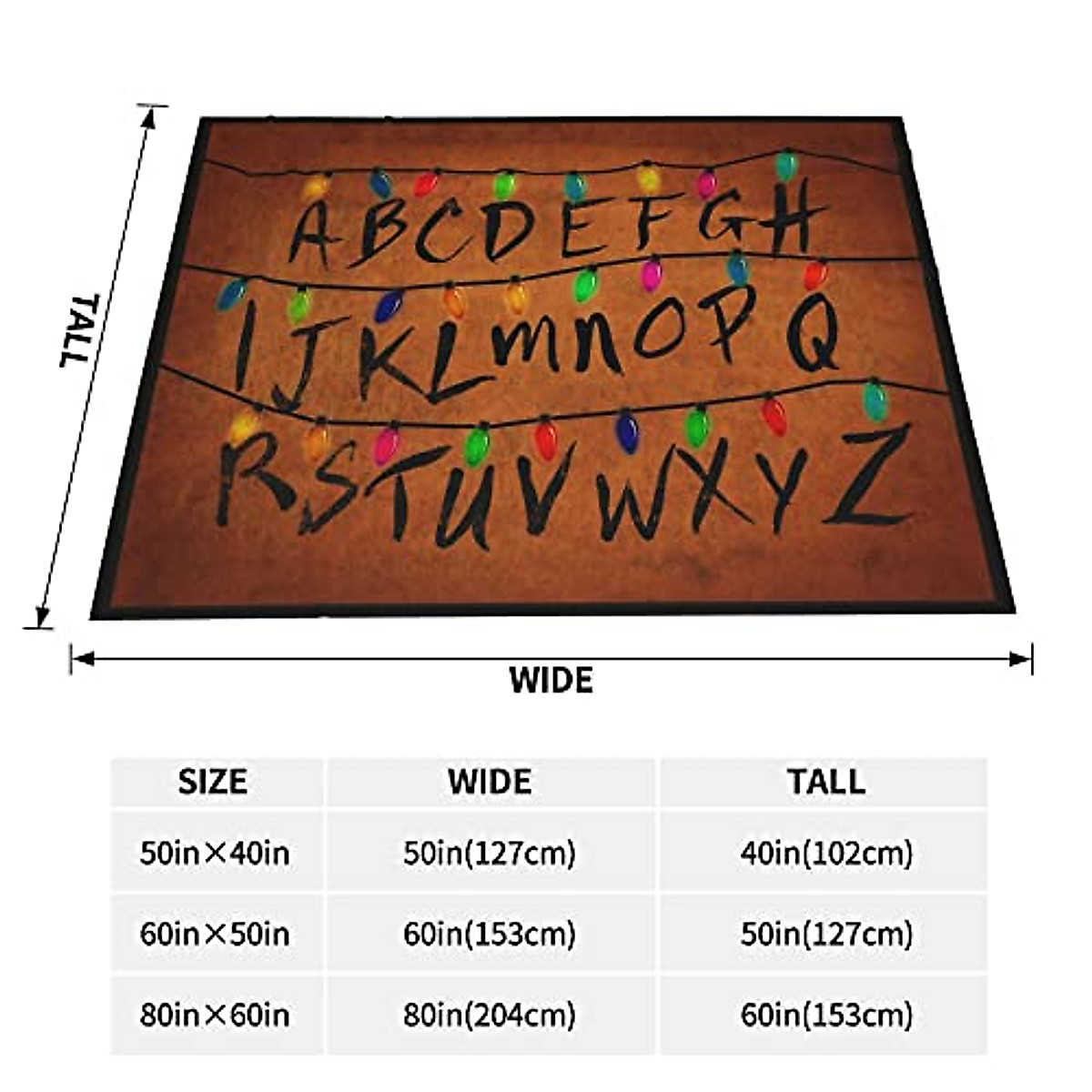 Stranger Throw Blanket - Super Soft Plush Cozy Flannel Throw Blanket for Sofa Bed - Lightweight, Durable, and Warm - Suitable for All Seasons 50"X40"