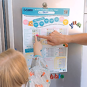 BIBaDO - 50 First Foods Scratch-off Exploration Chart | Wipe-Clean Activity Poster For Baby Led Weaning | NHS Approved | 6 Months +…