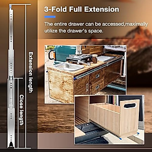 REGUDA Heavy Duty Locking Drawer Slides Full Extension Runners with Lock 12 14 16 18 20 22 24 26 28 30 32 34 36 38 40 Inch Side Mount Ball Bearing Rails Track Glides 250 Lbs (with lock, 20 inch)