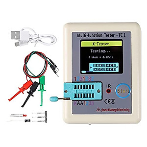 MELIFE Transistor Meter LCR-TC1 Multi-Function Tester 1.8" Full Color Display Transistor Meter Capacitor Resistor Transistor LCR ESR NPN PNP MOSFET.