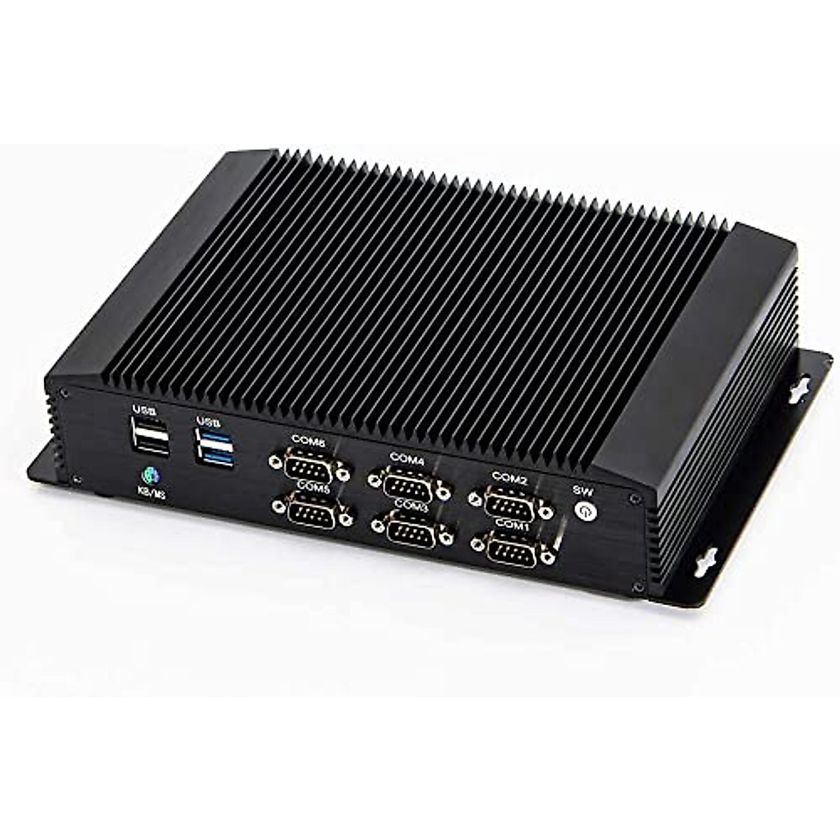 PARTAKER Fanless Industrial PC,Mini Desktop Computer with Intel Core i5 7200U Dual Core CPU, 16GB Ram 512GB SSD,6xCOM, 4xUSB 3.0, 4xUSB 2.0, 2xLAN, GPIO, HD Port, VGA, Wi-Fi, PS/2,Windows 10 Pro