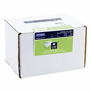 Dymo 28 mm x 89 mm LW Address Labels, 24 Rolls of 130 Easy-Peel Labels (3120 Labels), Self-Adhesive, for LabelWriter Label Makers, Authentic - Black, White