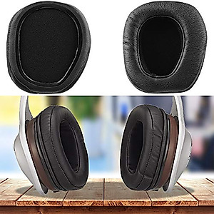 Geekria QuickFit Protein Leather Replacement Ear Pads for DENON AH-D600, AH-D7100, Headphones Earpads, Headset Ear Cushion Repair Parts (Black)