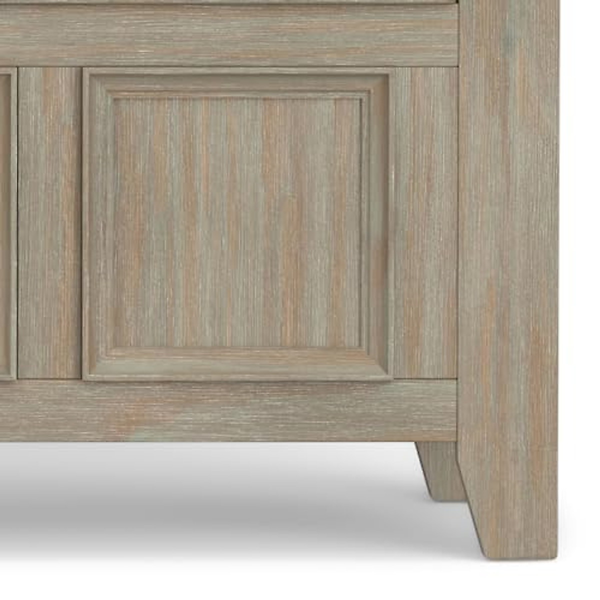SIMPLIHOME Amherst SOLID WOOD 48 inch Wide Entryway Storage Bench with Safety Hinge, Multifunctional Transitional in Distressed Grey