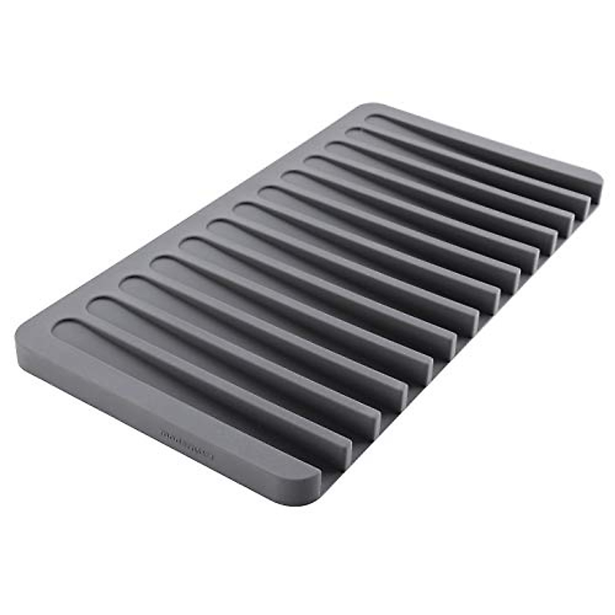 Self-Draining 2 in 1 Silicone Drying Mat and Trivet by Modern Joe's. Premium Space Saving Dish and Glassware Silicone Mat. Made from Food-grade, Dish Washer Safe and Heat Resistant (Gray)