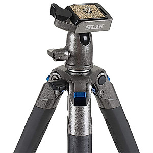 SLIK Sprint PRO III Travel Tripod w/SBH-100 Ball Head for Mirrorless/DSLR Sony Nikon Canon Fuji Cameras and More - Gun Metal Finish (611-892)