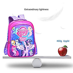 MY L. Pony Backpacks Bookbag Cute Pony Princess Style School Book Waterproof Multi Storey Bags