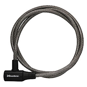 Master Lock 8154DPF Cable Lock with Key, resin/Plastic/Metal, 1 Pack, Gray