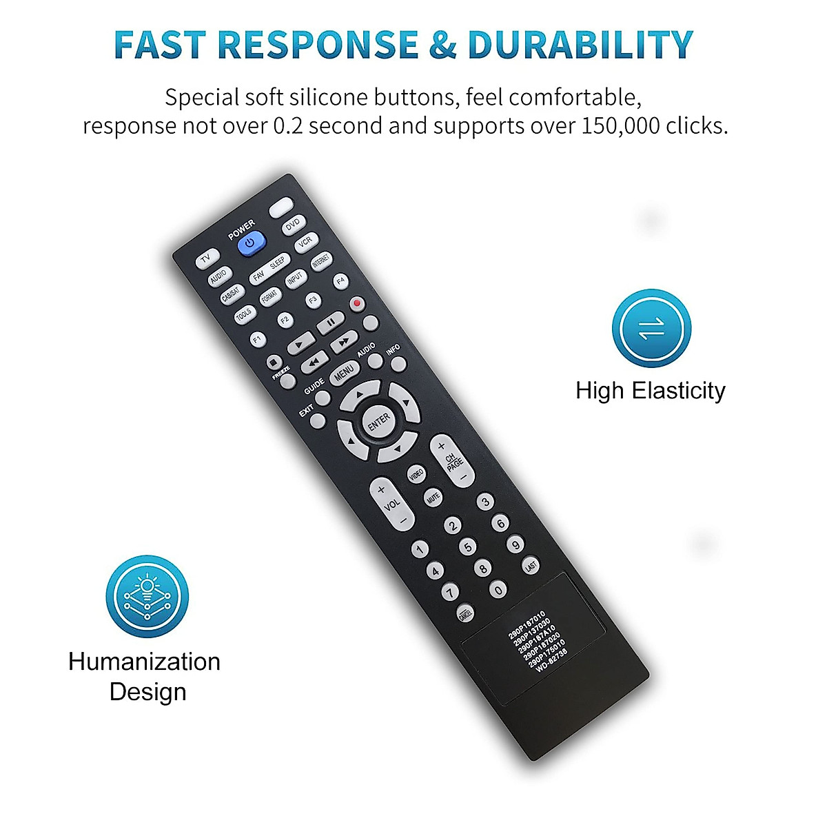 Universal Replacement Remote Control for Mitsubishi 3D DLP TV WD73C9 WD73C11 WD60C9 WD60C10 WD65C9 WD92840 WD73737 WD73738 LT-62144 LT-46164 LT-46265