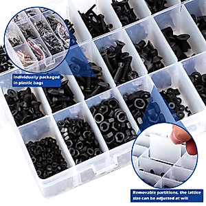 JROUTH 1500pcs Screws Assortment , M2 M3 M4 M5 10.9 Grade Alloy Steel Hex Flat Head Cap Bolts Nuts Washers Assortment Kit with Hex Wrenches
