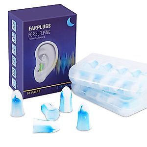 Ear Plugs for Sleeping Noise Cancelling - Hush Plugz 10 Pairs 40db Foam Earplugs Noise Reduction, Reusable and Ultra Soft Hearing Protection for Snoring, Work, Shooting and All Loud Events