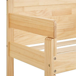 MUSEHOMEINC 2 in 1 Convertible Bed,Multifunctional Solid Wood Twin Bed 2 Side Guardrails, Bed Frame Convert to one Chair/Sofa, Fits Standard Crib Mattress,(Mattress not Included)