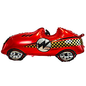 3D Self standing Red Race Car Tire Foil Balloon car balloons for birthday boy race Themed party Baby Shower Decorations Supplies