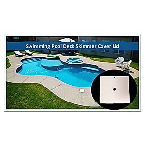 JSP Manufacturing 10 Inch Square Skimmer Deck Cover 10"x10" Lid Replacement for Hayward SPX1082E SP1082 (1, White)