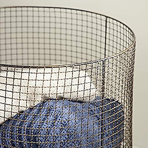 Deco 79 Metal Cylinder Storage Cart with Wheels, 20" x 20" x 28", Bronze