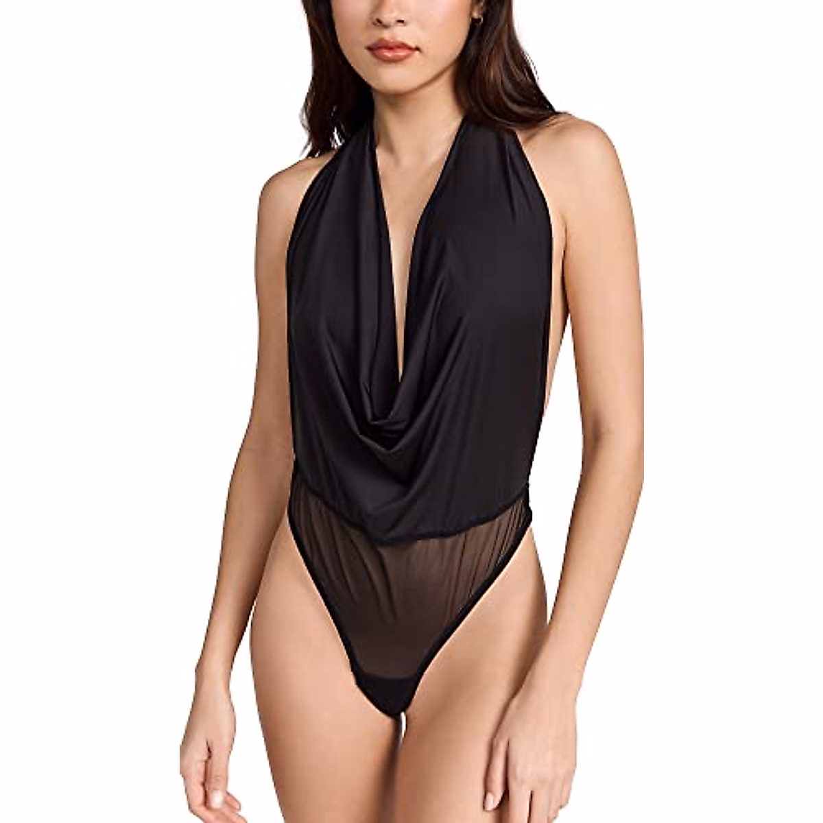 Bluebella Women's Ocean Soft Thong Bodysuit, Black, S