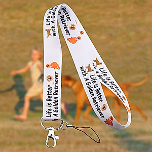 LQRI Golden Retriever Lover Lanyard ID Holder Gift Clip Dog Lover Gift Life is Better with A Golden Retriever Pet Dog Gift
