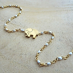 Strong Elephant Persevere 24k Gold Filled Bracelet 6.5-8 Inches