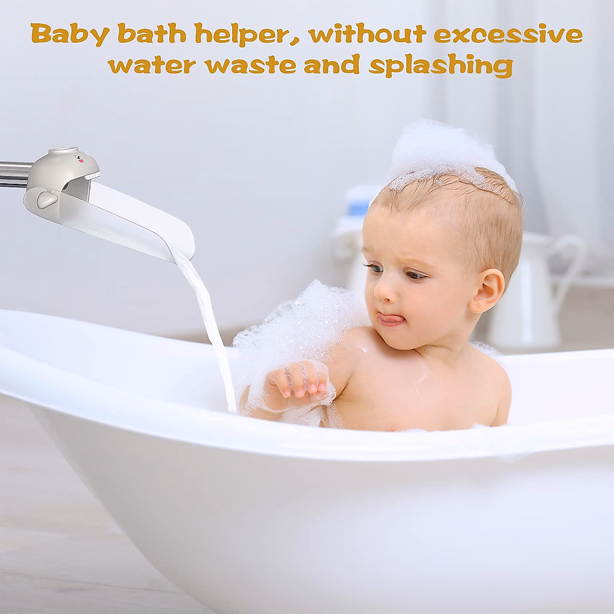 Maliton Faucet Extender for Toddlers, Sink Extender for Kids Hand Washing, Suitable for Bathroom, Kitchen, Bathtub Sink, Fits Most Faucets (2 Pack, Grey)