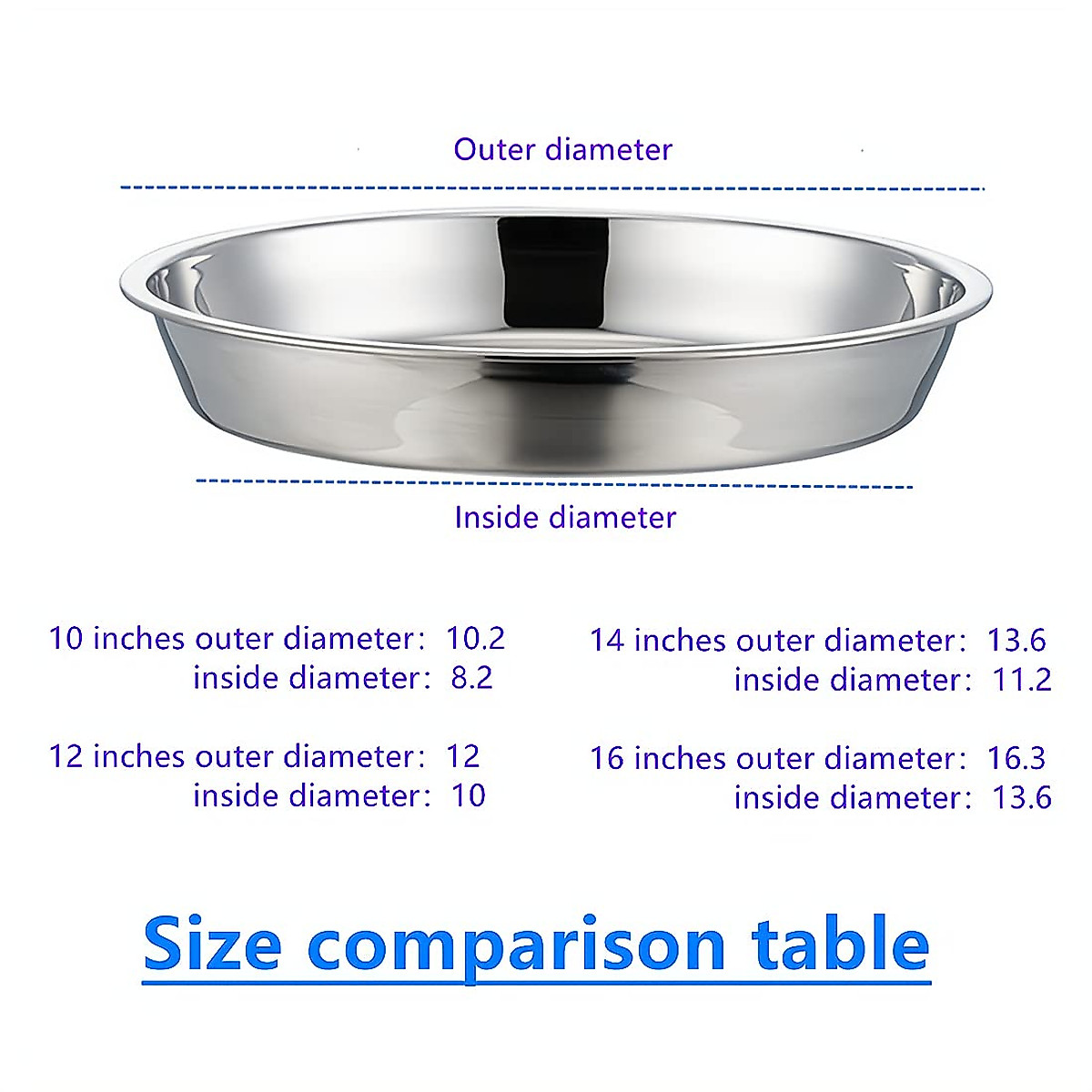BEENIFIC Deep Dish Pizza Pan,Stainless Steel Pizza Tray Pizza Pan for Oven10-12-14-16Inch (14x1.8inch)