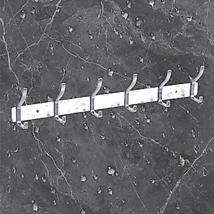 Yundoza Coat Rack Wall Mount,Screw in Stainless Steel Heavy Duty Coat Hooks for Hanging(Brushed Silver)