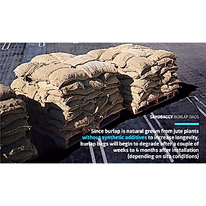 Sandbaggy Burlap Sand Bags - Size: 14" x 26" - 50 lb Weight Capacity - For Flooding, Flood Water Barrier, Tent Sandbags, Store Bags - Sandbags-Sand Not Included - Sand Bags for Flooding(10 Bags)