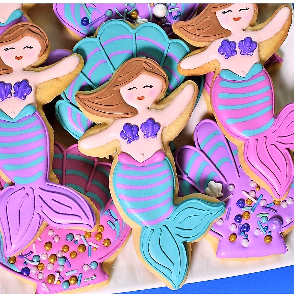 Mermaid Cookie Cutters 5-Pc. Set Made in the USA by Ann Clark, Mermaid, Mermaid Tail, Starfish, Seahorse, Seashell