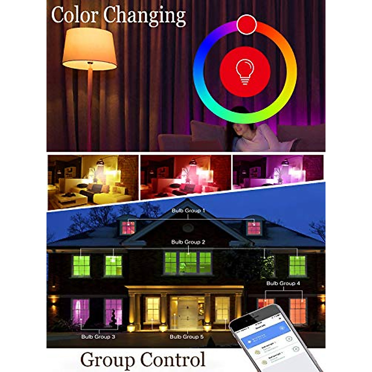 ZigBee E12 Smart Light Bulbs, CMARS LED Candle Bulb Compatible with Alexa, SmartThings Hub, Echo Plus (2nd), Dimmable and RGB Color Changing, 320Lm, Hub Required （3 Pack）