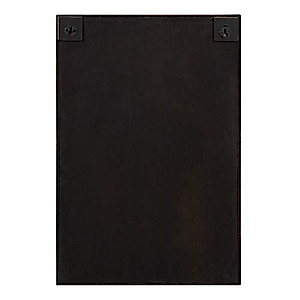 Kate and Laurel Megara Decorative Wooden Wall Hanging Curio Cabinet for Open Storage with Decorative Black Iron Door, Rustic Brown