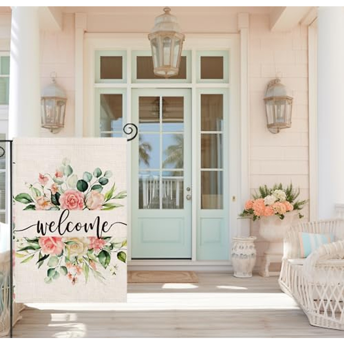 EKOREST Spring Garden Flag 12x18 Inch Double Sided,Welcome Flowers Small Yard Flag for Outdoor, Summer Seasonal Decors for Outside Anniversary Wedding Farmhouse Holiday