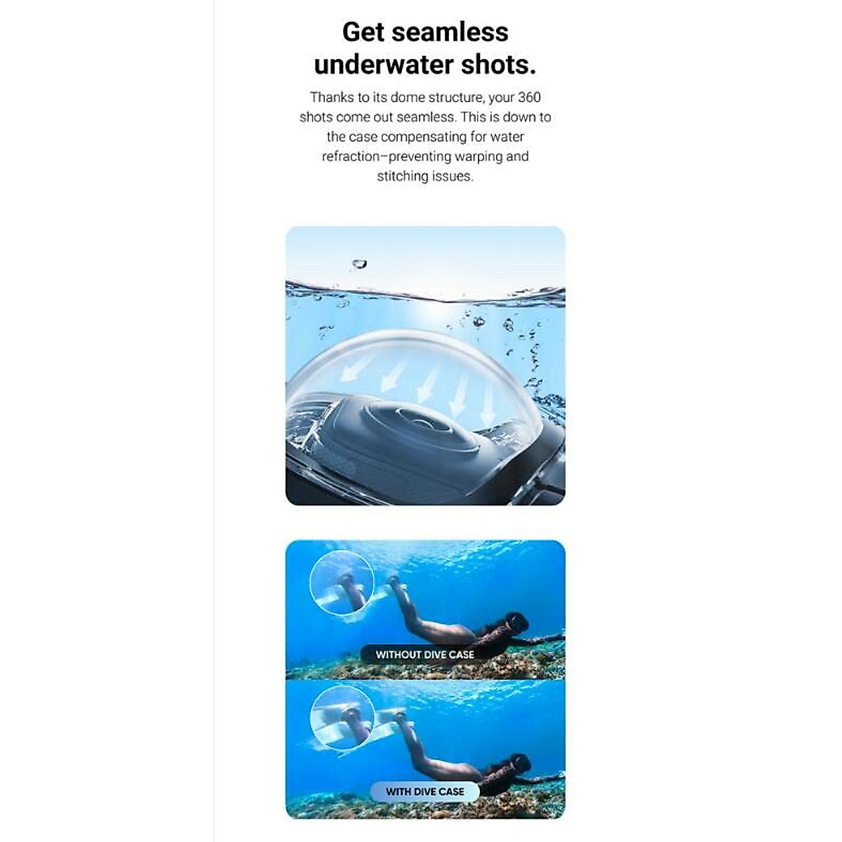 Honlyn Dive Case for Insta360 X3 50m Waterproof Case for Insta 360 ONE X 3